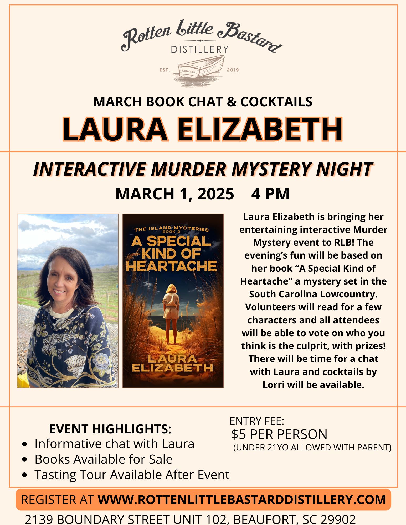 Beaufort ~ Interactive Murder Mystery w/ author Laura Elizabeth - South ...